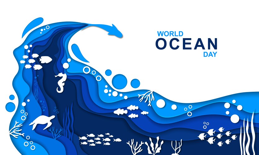 Underwater world poster Royalty Free Vector Image