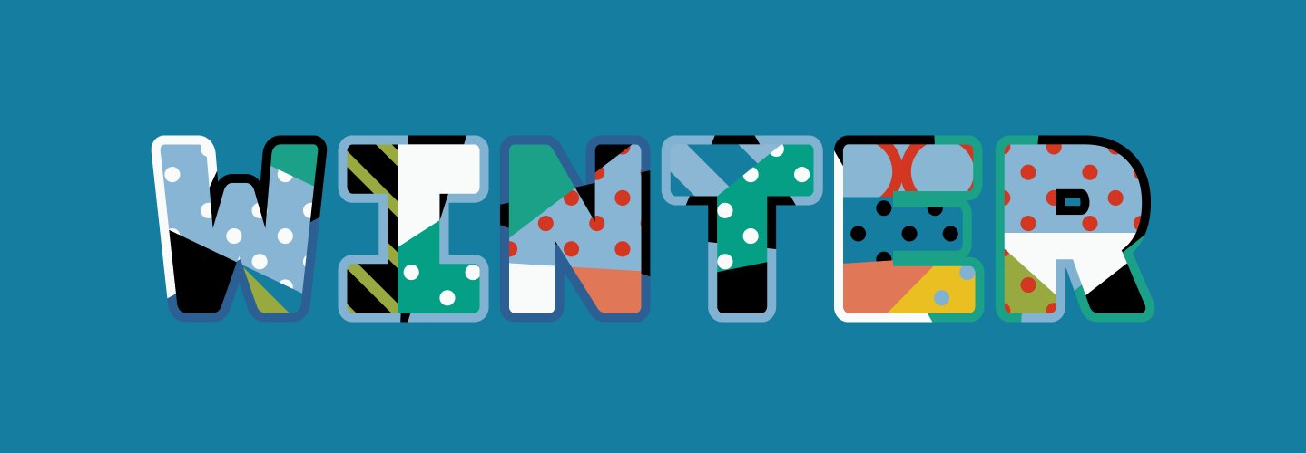 Word winter depicted in an ice chilling font Vector Image