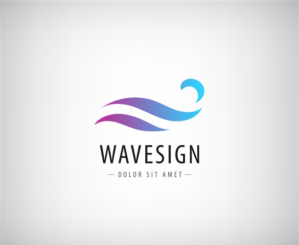 Ocean wave abstract water logo Royalty Free Vector Image