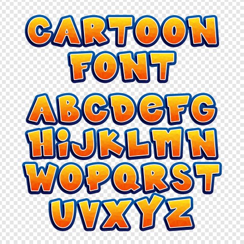 Cartoon font Royalty Free Vector Image - VectorStock