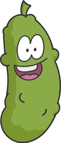 Cartoon happy pickle giving a thumb up Royalty Free Vector