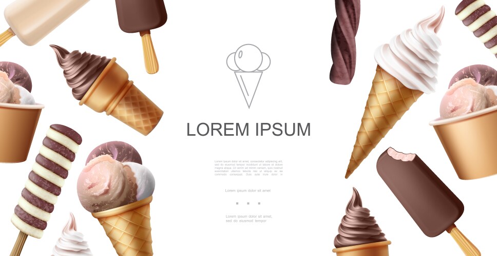 Realistic ice cream template Royalty Free Vector Image