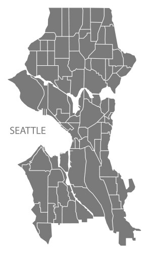 Seattle Districts Map Royalty Free Vector Image