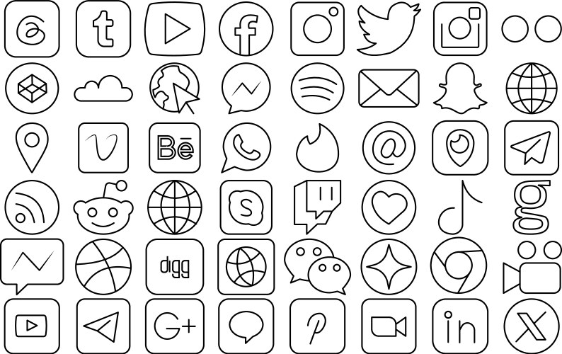 Transparent Social Media Icons Vector Images (over 4,900)