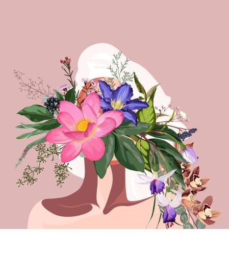 Woman with Flowers Vector Images (over 120,000)