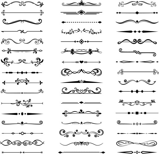 Hand drawn dividers set Royalty Free Vector Image