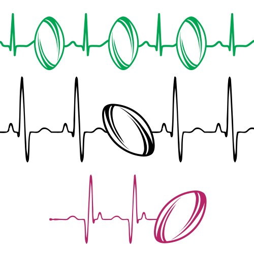 Pulse and heartbeat Royalty Free Vector Image - VectorStock