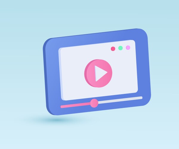 3d realistic icon social media live streaming Vector Image