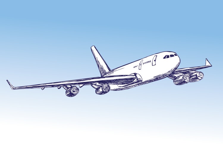 Commercial aircraft Royalty Free Vector Image - VectorStock