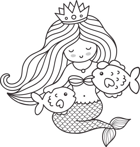 Coloring page with princess frog Royalty Free Vector Image