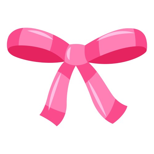 Pink bow color isolated Royalty Free Vector Image