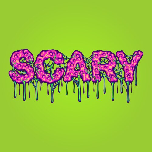 Scary horror font hand lettering text Royalty Free Vector
