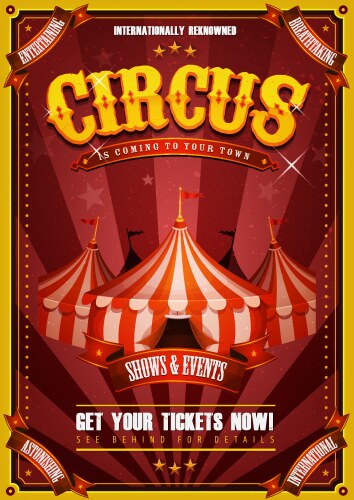 Vintage blank circus poster sign Royalty Free Vector Image