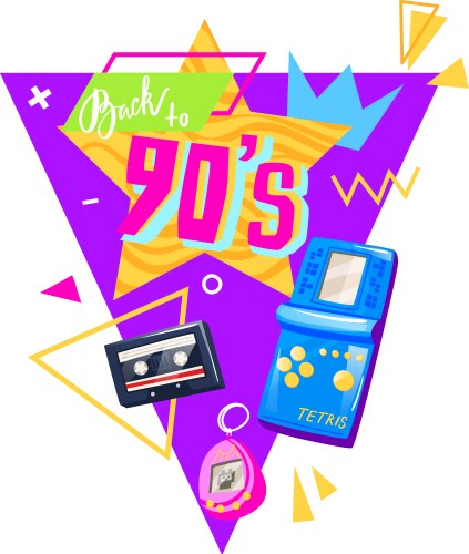 Back to school lettering in bold vivid 90s style Vector Image