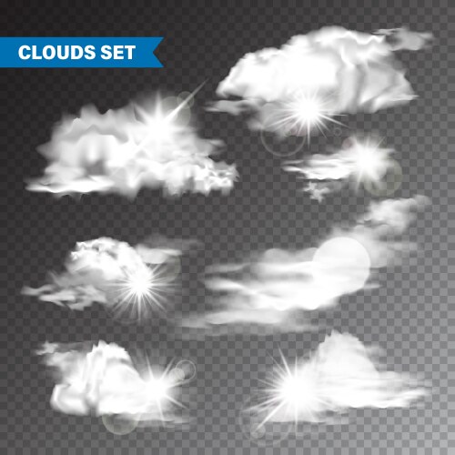 Realistic clouds set isolated cloud Royalty Free Vector