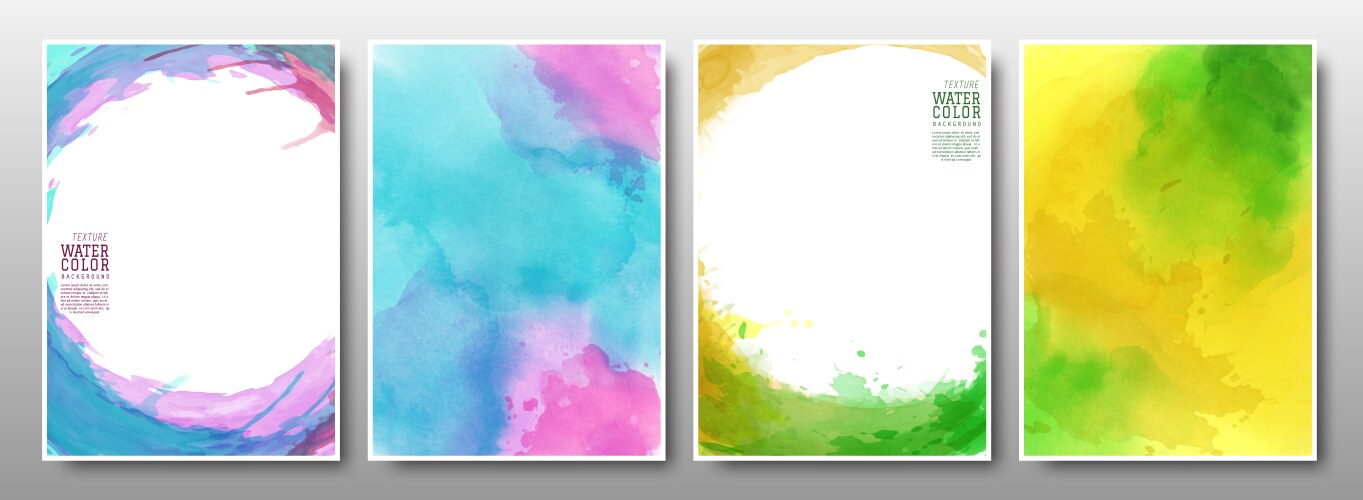 Colorful curved digital page background set Vector Image