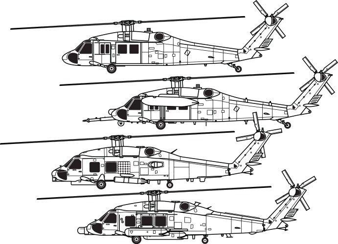 Sikorsky hh-60g pave hawk Royalty Free Vector Image