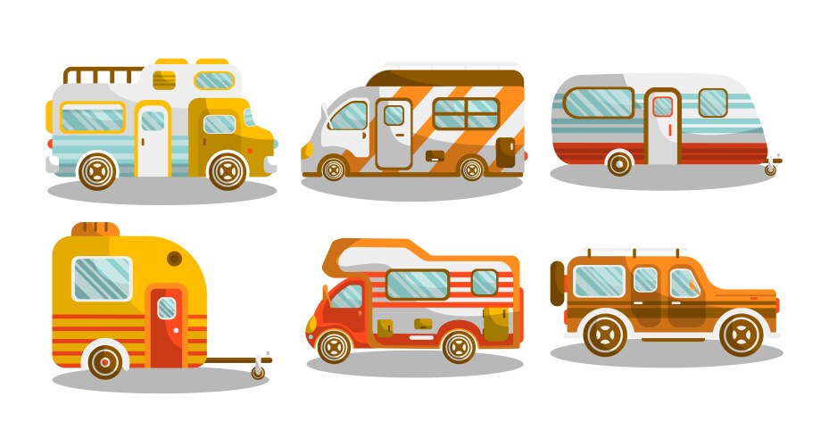 Cartoon camping van Royalty Free Vector Image - VectorStock