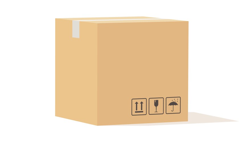 Cardboard package box icon Royalty Free Vector Image
