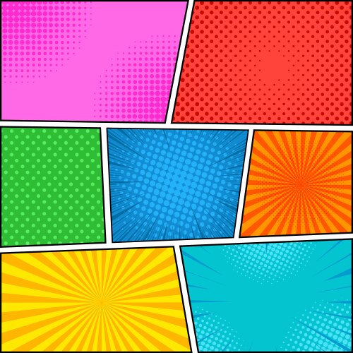 Empty comic book template background design Vector Image