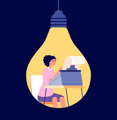 Creative blogging cartoon content managers blog Vector Image