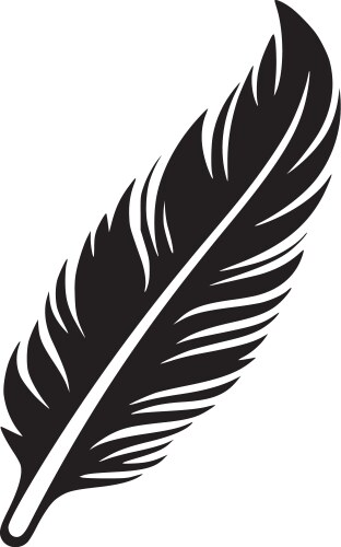 Feather - black and white isolated icon Royalty Free Vector