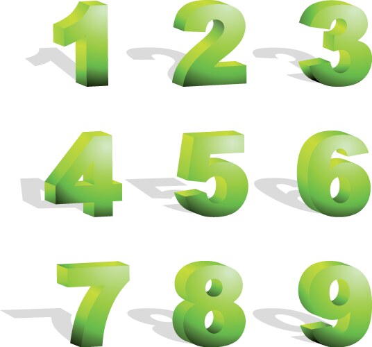 Numbers in green color Royalty Free Vector Image