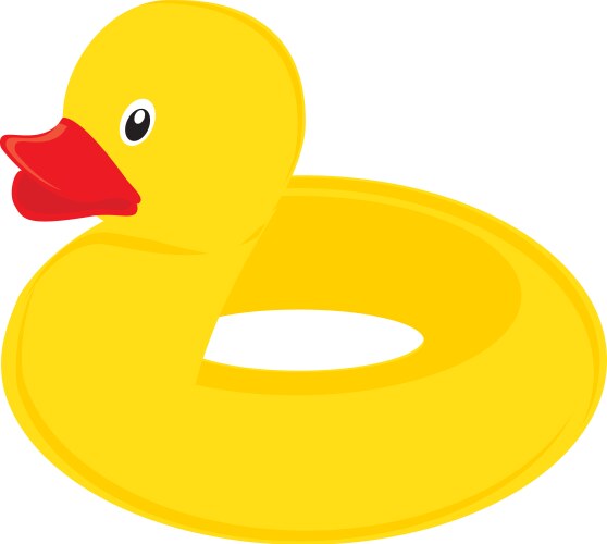 Duck diver with swimming belt sitting Royalty Free Vector
