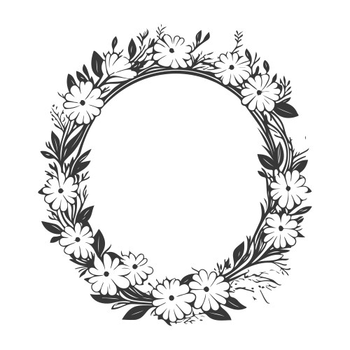 Around frame flower grey Royalty Free Vector Image