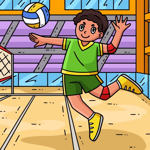 Volleyball Jump Serve Clipart Jumping Serve Vectors, Clipart