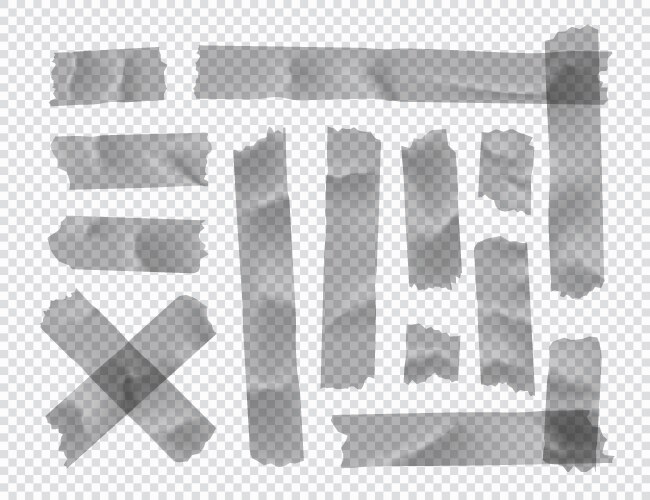Realistic transparent adhesive tape set sticky Vector Image