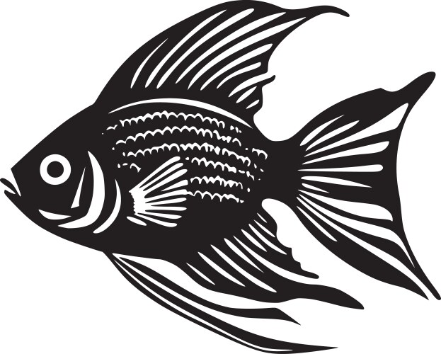 Angelfish - minimalist and flat logo Royalty Free Vector