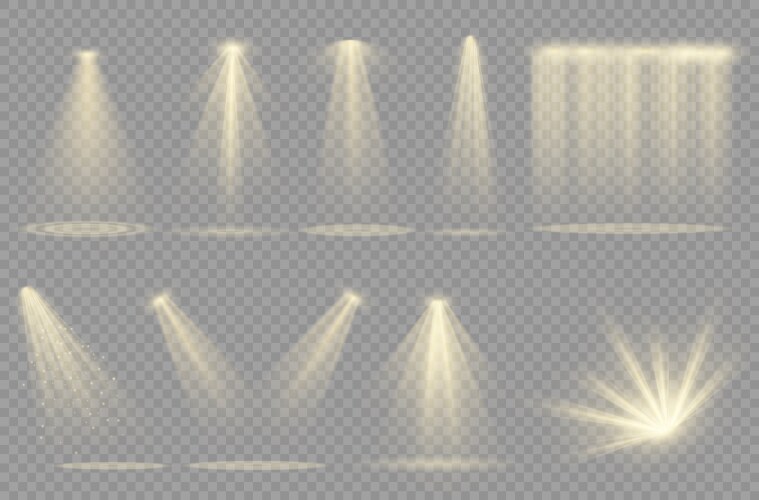 Yellow spotlight shines on stage Royalty Free Vector Image