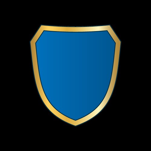 Shield protect guard shape gold logo Royalty Free Vector