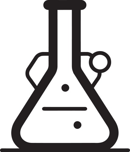 Scientific symphony erlenmeyer bottle logo Vector Image