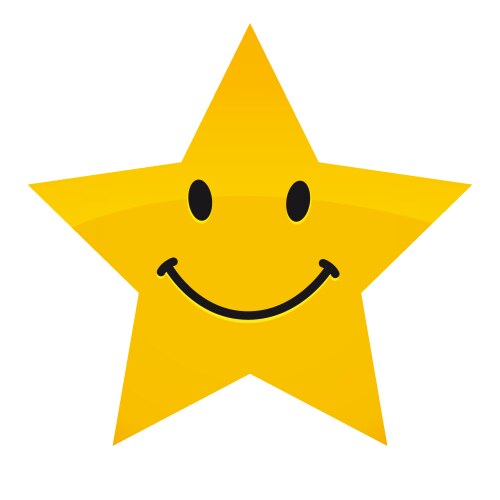 Pink star with a smile logo Royalty Free Vector Image