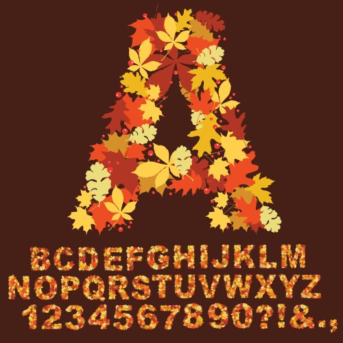 Autumn Alphabet Vector Images (over 6,300)