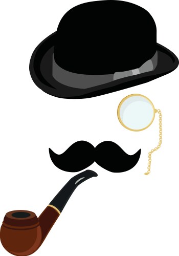 Cartoon bowler hat and thought bubble in comic Vector Image