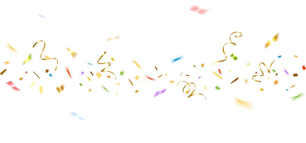 Colorful confetti celebration banner design Vector Image