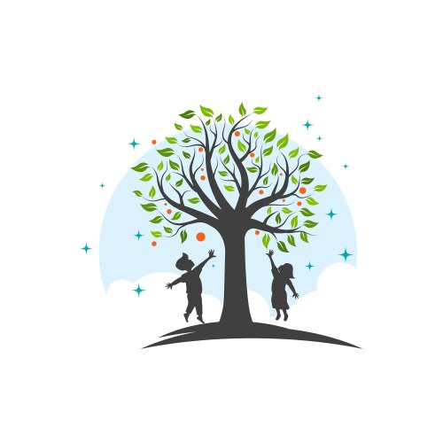 Kids tree logo icon design Royalty Free Vector Image