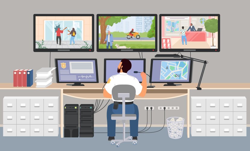 Cctv Control Room Vector Images (over 260)
