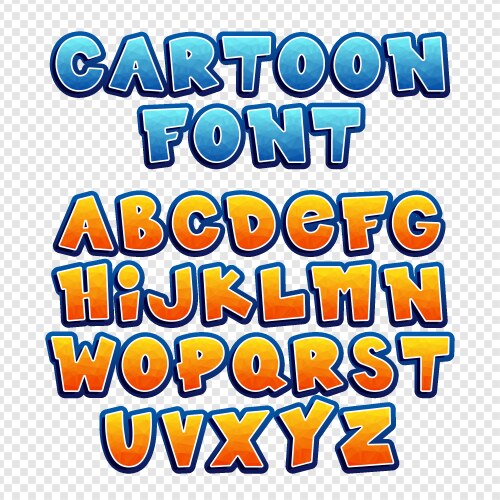 Cartoon font Royalty Free Vector Image - VectorStock