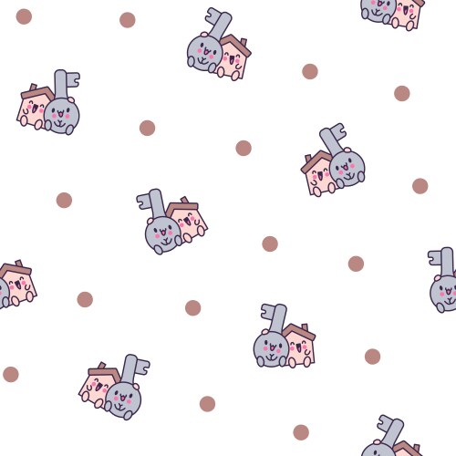 Cute happy key with different emotions funny Vector Image