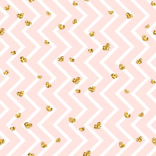 Gold heart seamless pattern pink-white geometric Vector Image