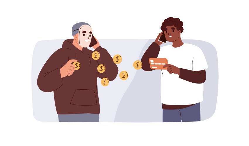 Phone scam fraud concept catching scammer Vector Image