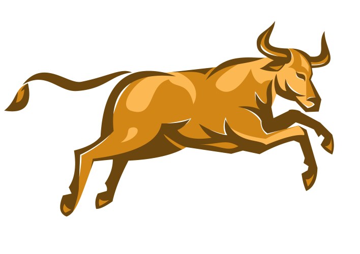 Jumping red bull Royalty Free Vector Image - VectorStock