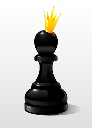 Woman character with big chess pawn piece Vector Image