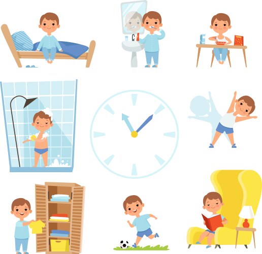 Day Routine Kids Vector Images (over 870)