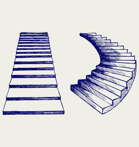 White 3d circular ladder staircase Royalty Free Vector Image