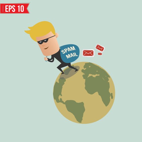 Cartoon rat thief stealing on the bag and running Vector Image